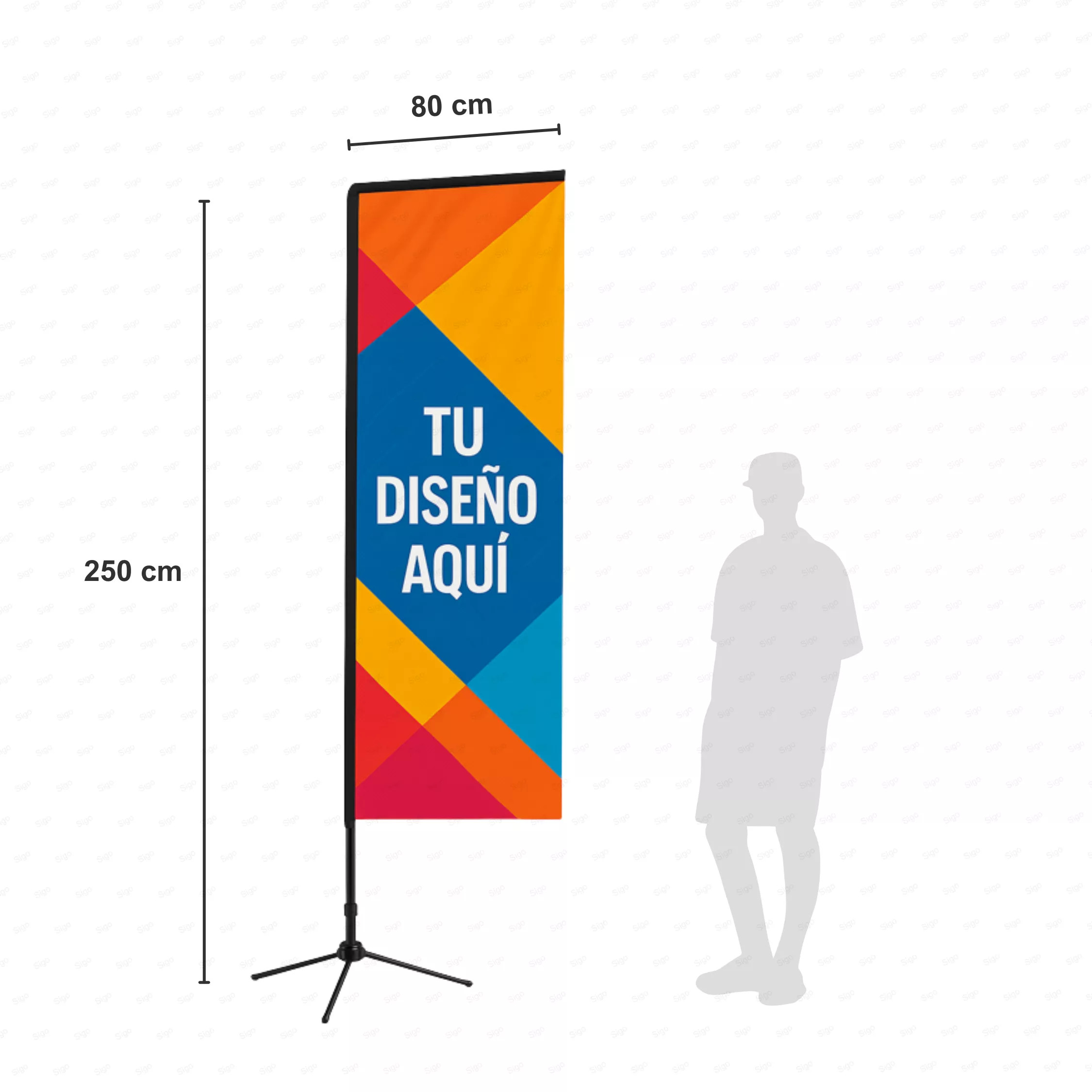 Bandera Promocional Rect. 80x250 cm | SIGO