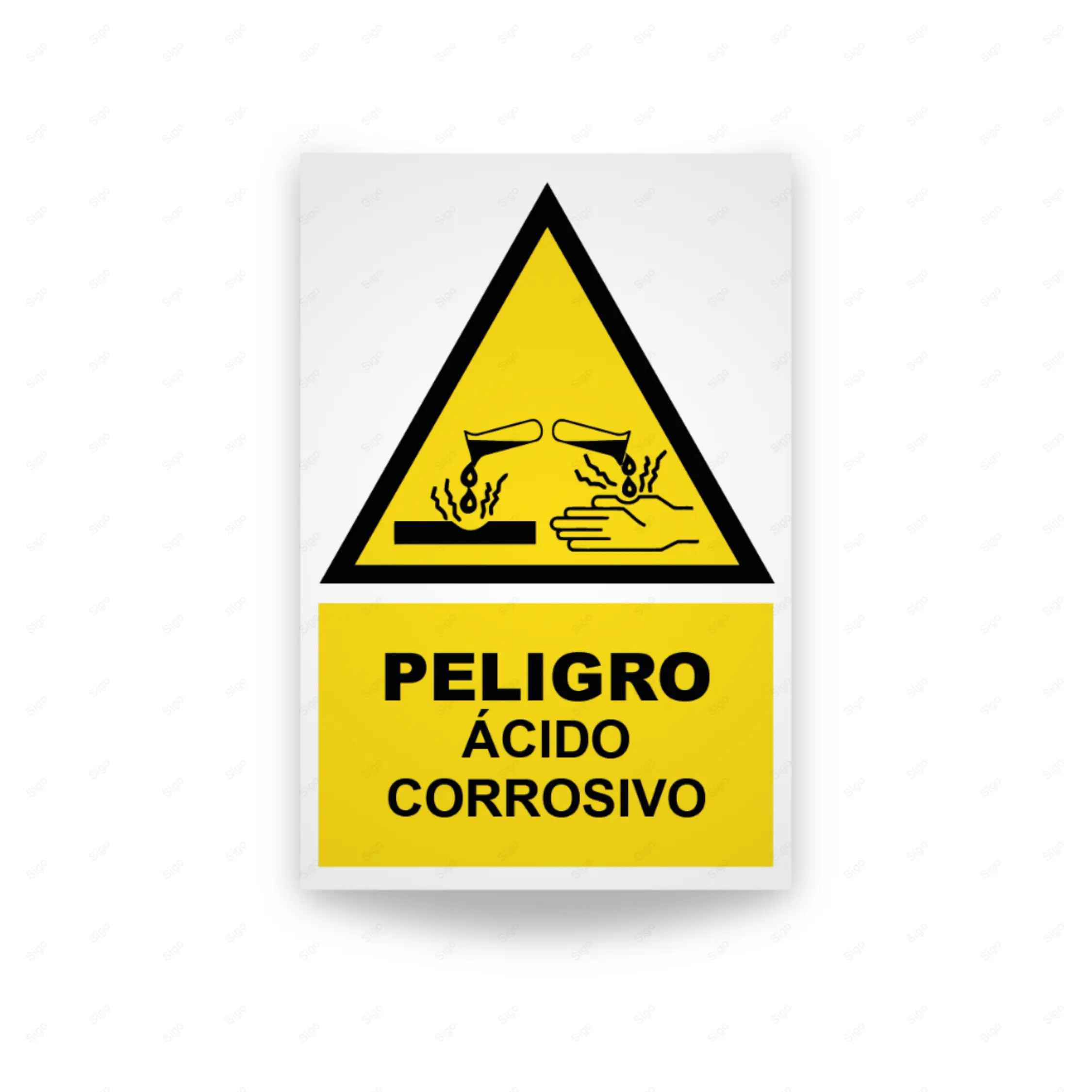 Rótulo Atención: Peligro Ácido Corrosivo... | SIGO