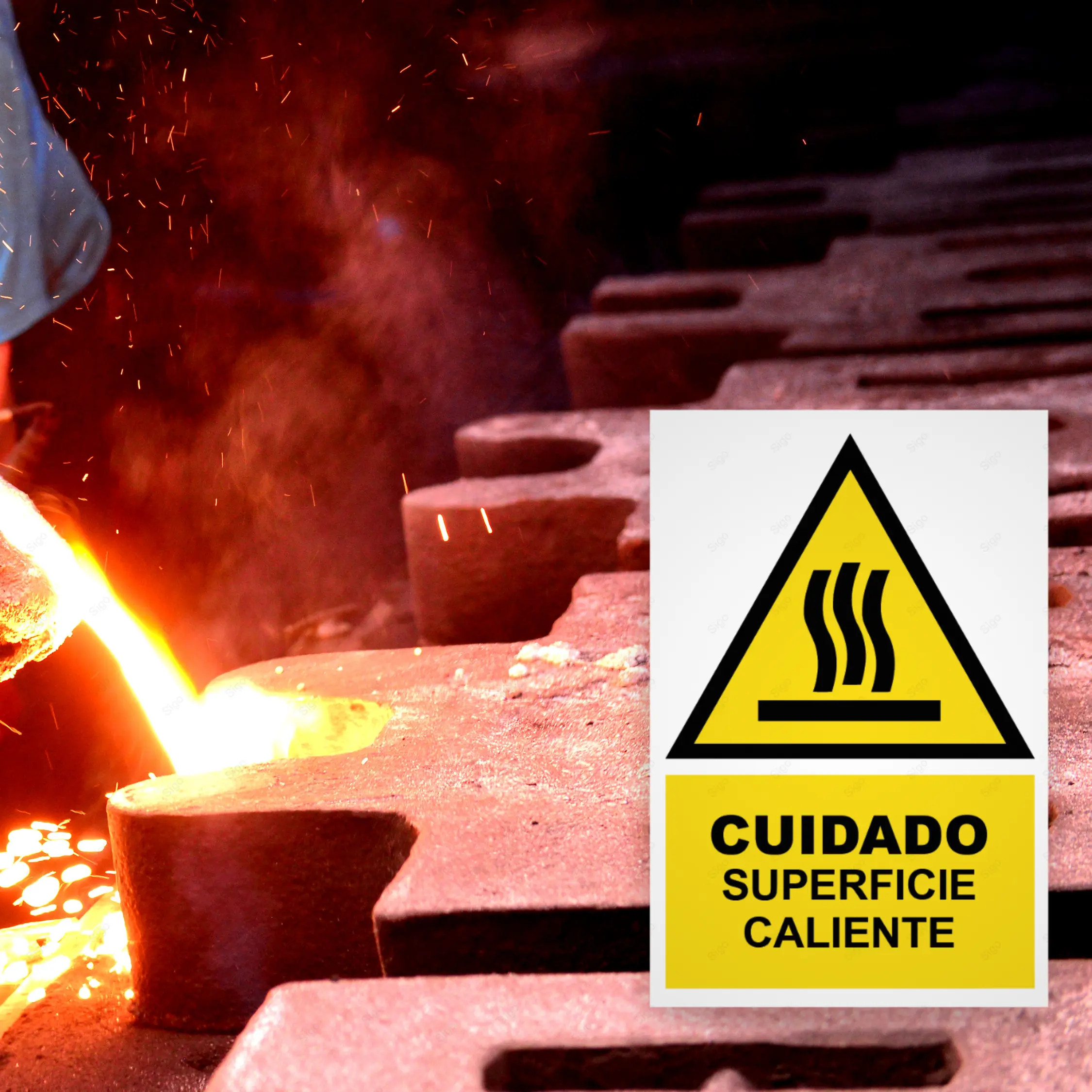 Rótulo Atención: Superficie Caliente... | SIGO