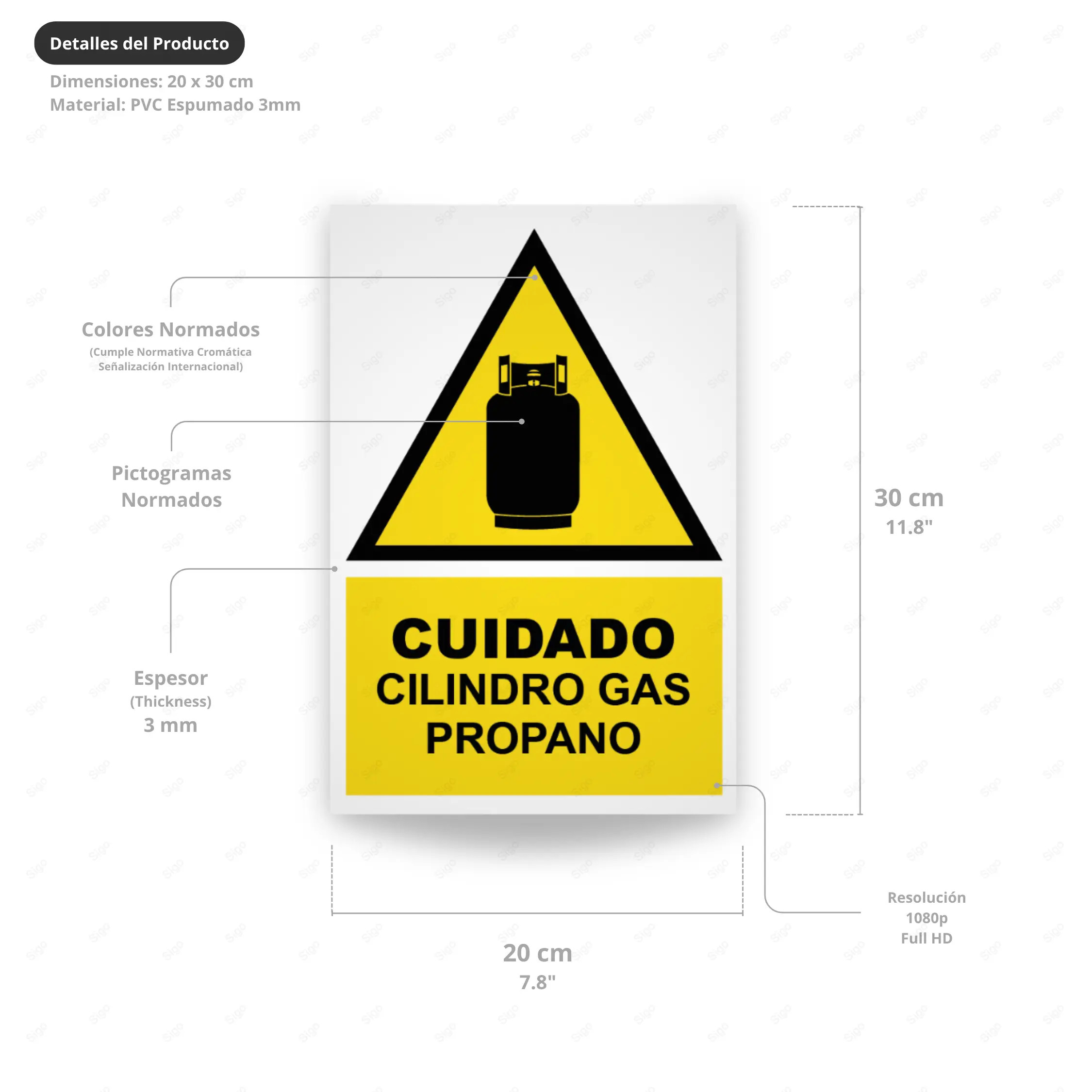 Rótulo Atención: Cuidado Gas Propano... | SIGO