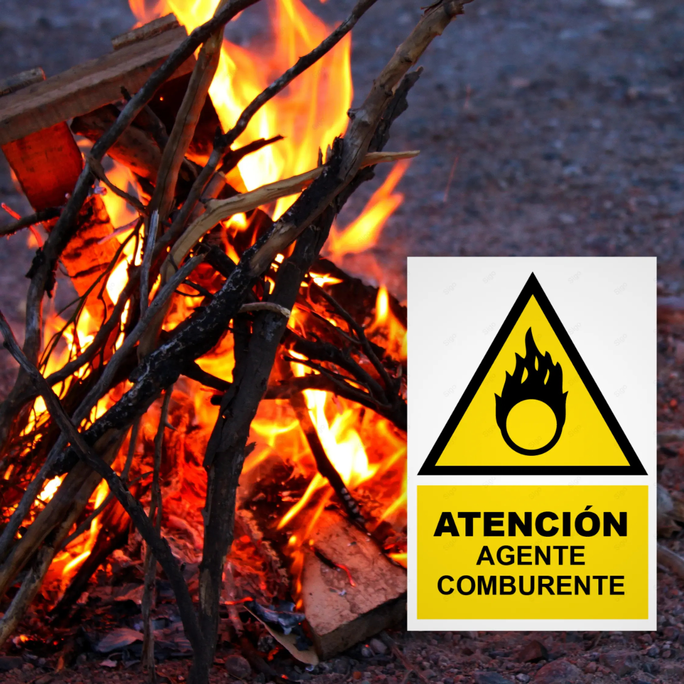 Rótulo Atención Agente Comburente... | SIGO