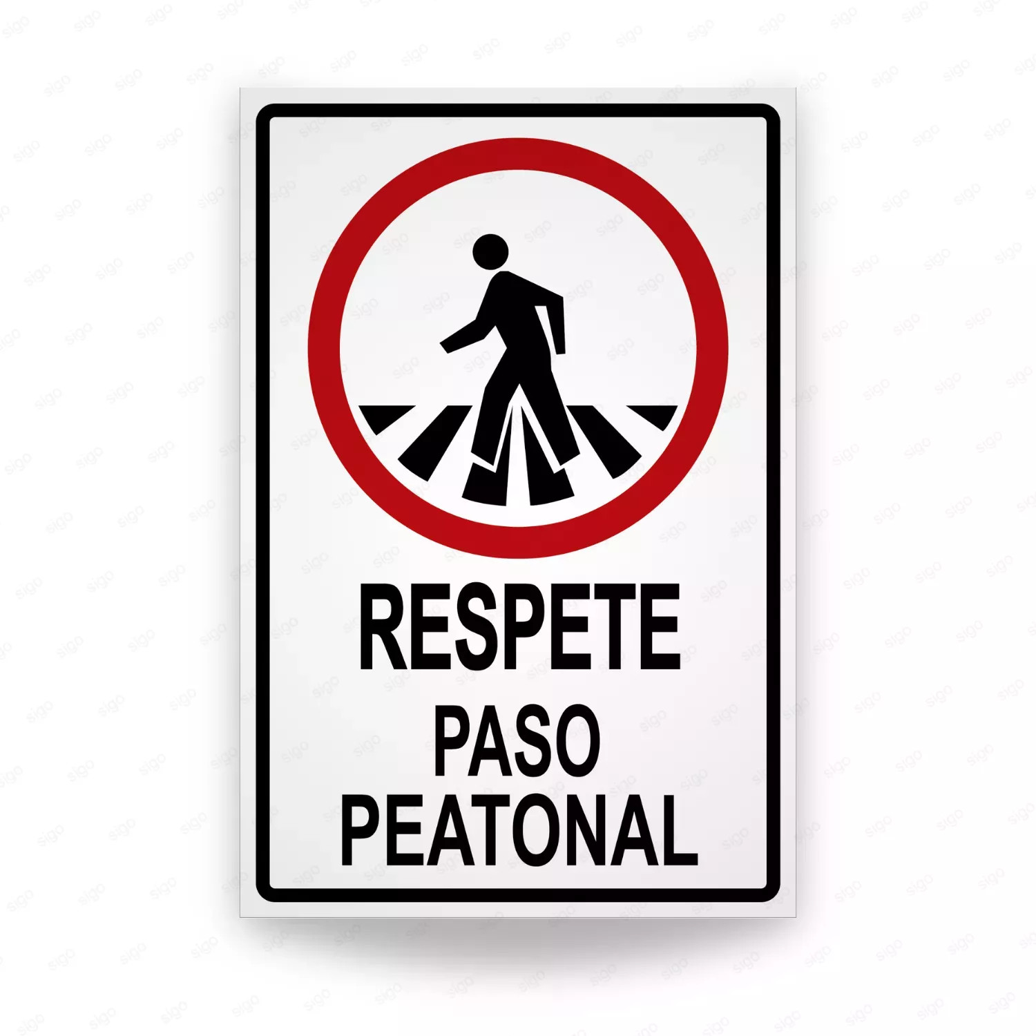 Rótulo Paso Peatonal 24x36 galvanizado | SIGO