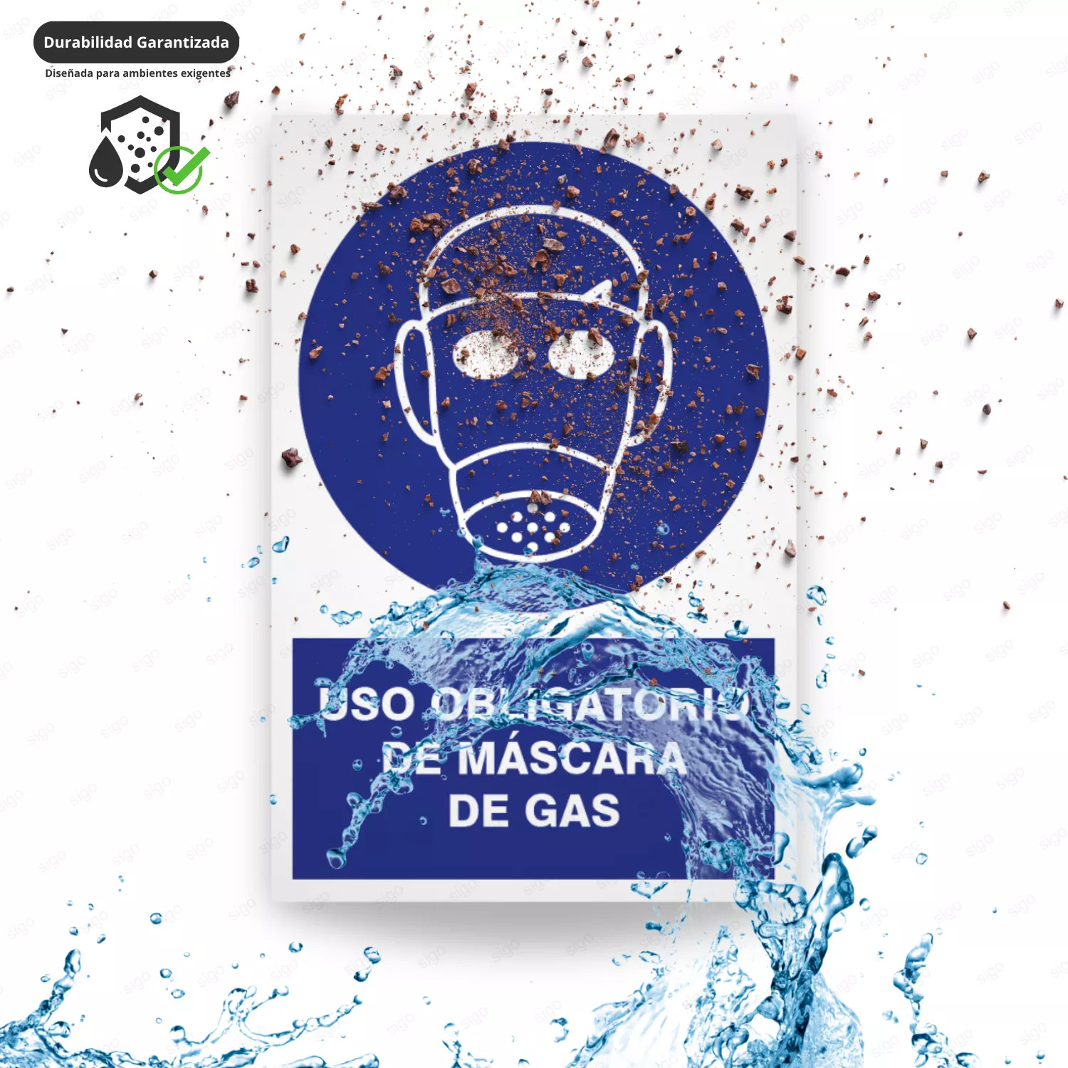 Rótulo: Uso obligatorio de máscara de gas | SIGO