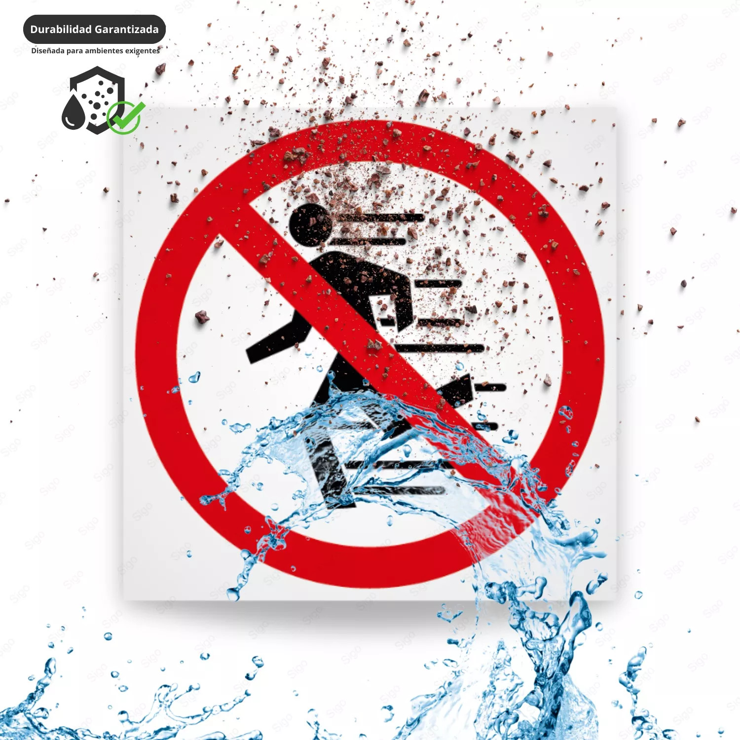 Rótulo Prohibición: No correr... | SIGO